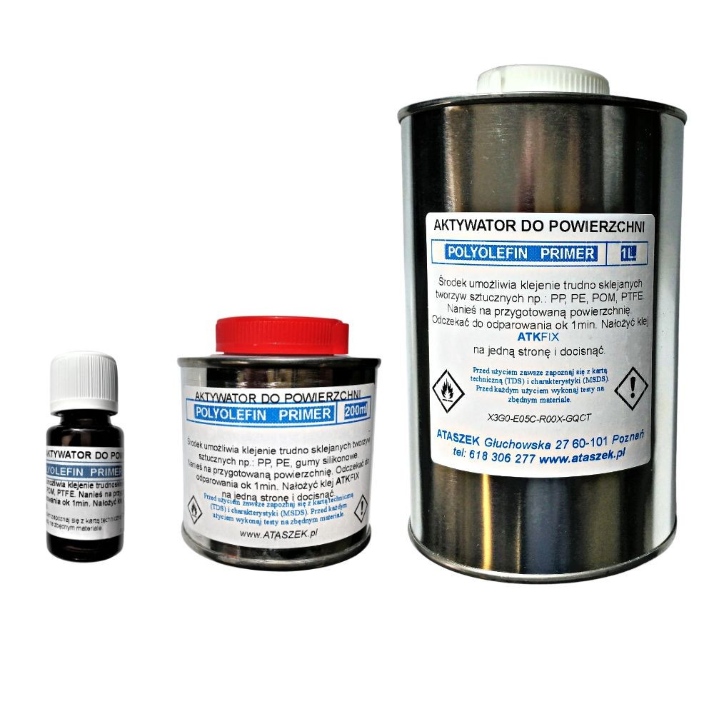 Primer do poliolefin - PP, PE, POM, PTFE do klei cyjanoakrylowych